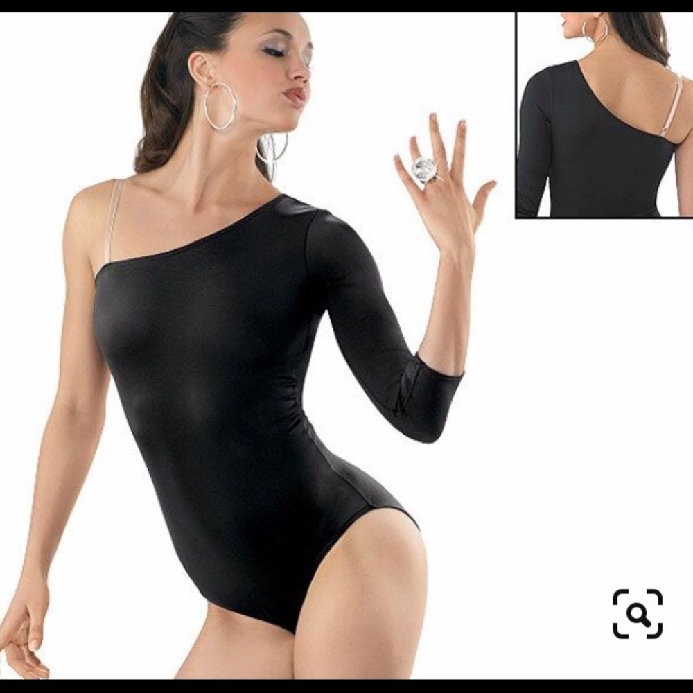 Balera One Sleeve Black Dance Leotard - Gem